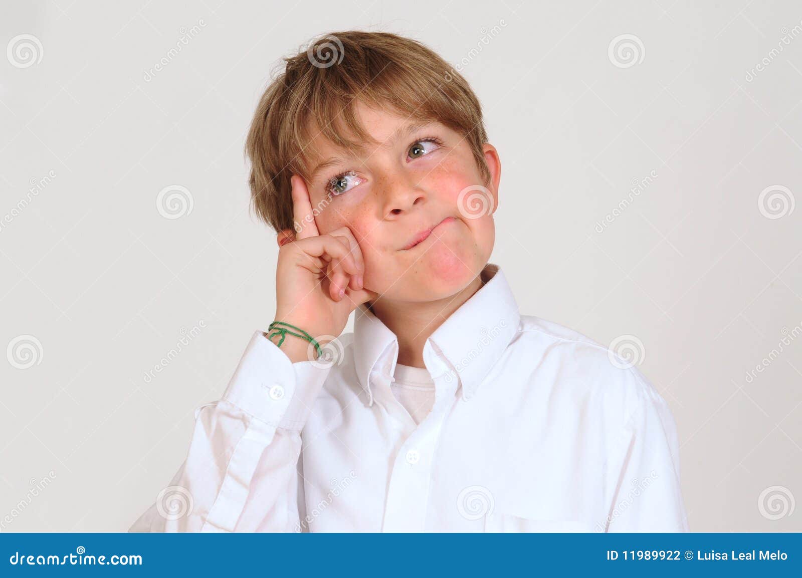 Thinking boy stock photo. Image of cute, serious, childhood - 11989922
