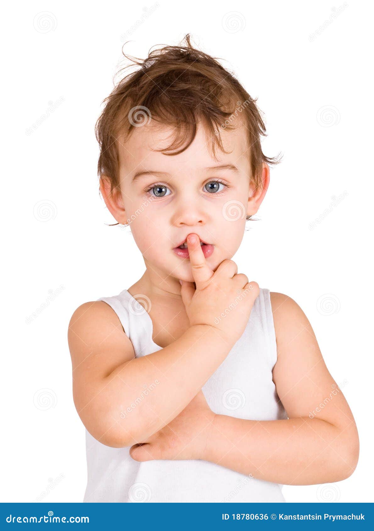 Little Boy Thinking Side Profile Royalty-Free Stock Image ...