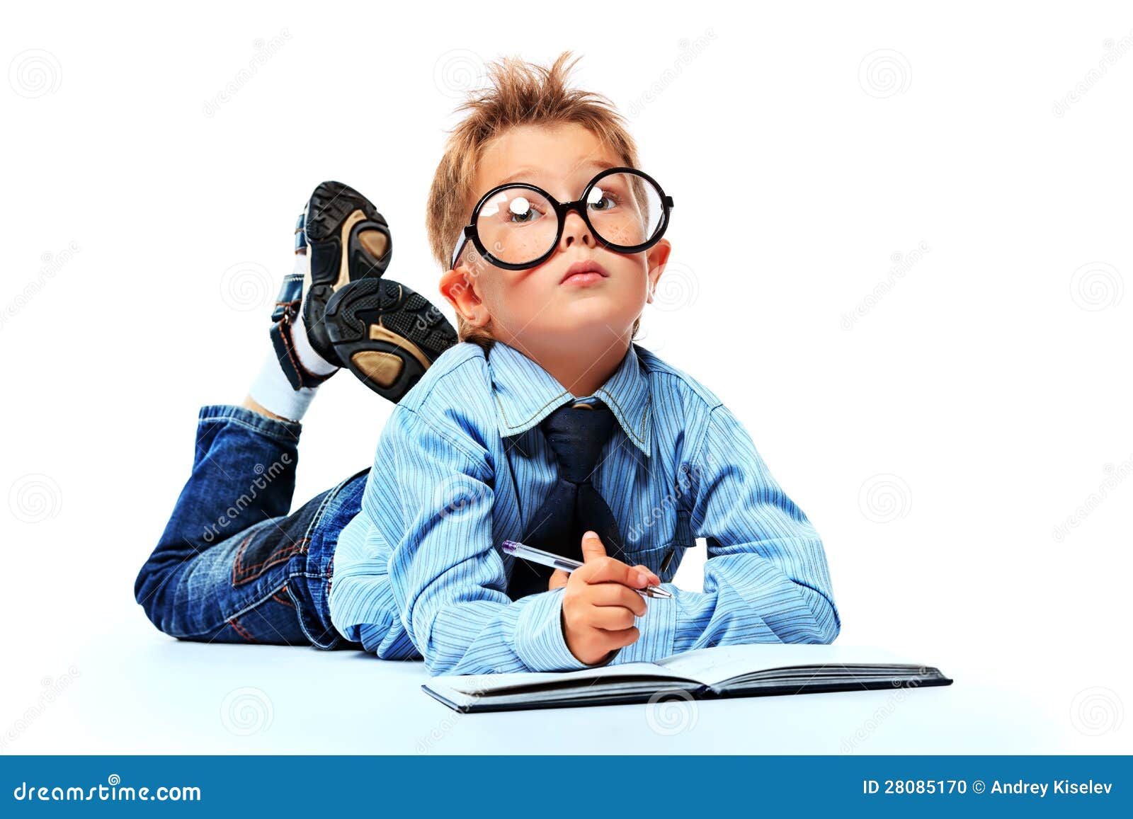 Thinking boy stock photo. Image of dreaming, isolated - 28085170