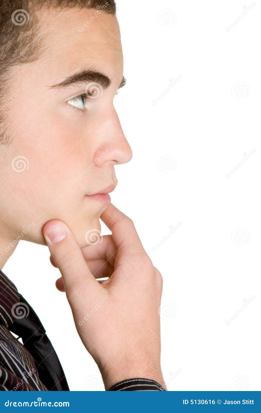 Thinking Boy stock photo. Image of thoughtful, white, hand - 5130616
