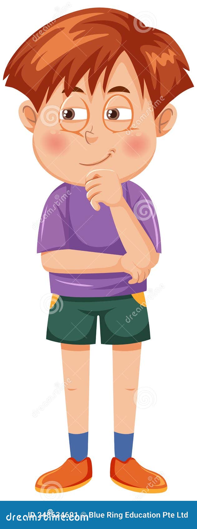 Thinking Boy Cartoon Character Stock Vector - Illustration of human ...