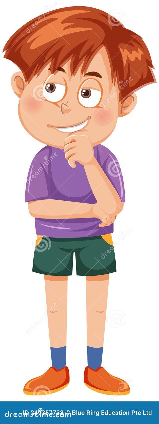 Thinking Boy Cartoon Character Stock Vector - Illustration of adorable ...
