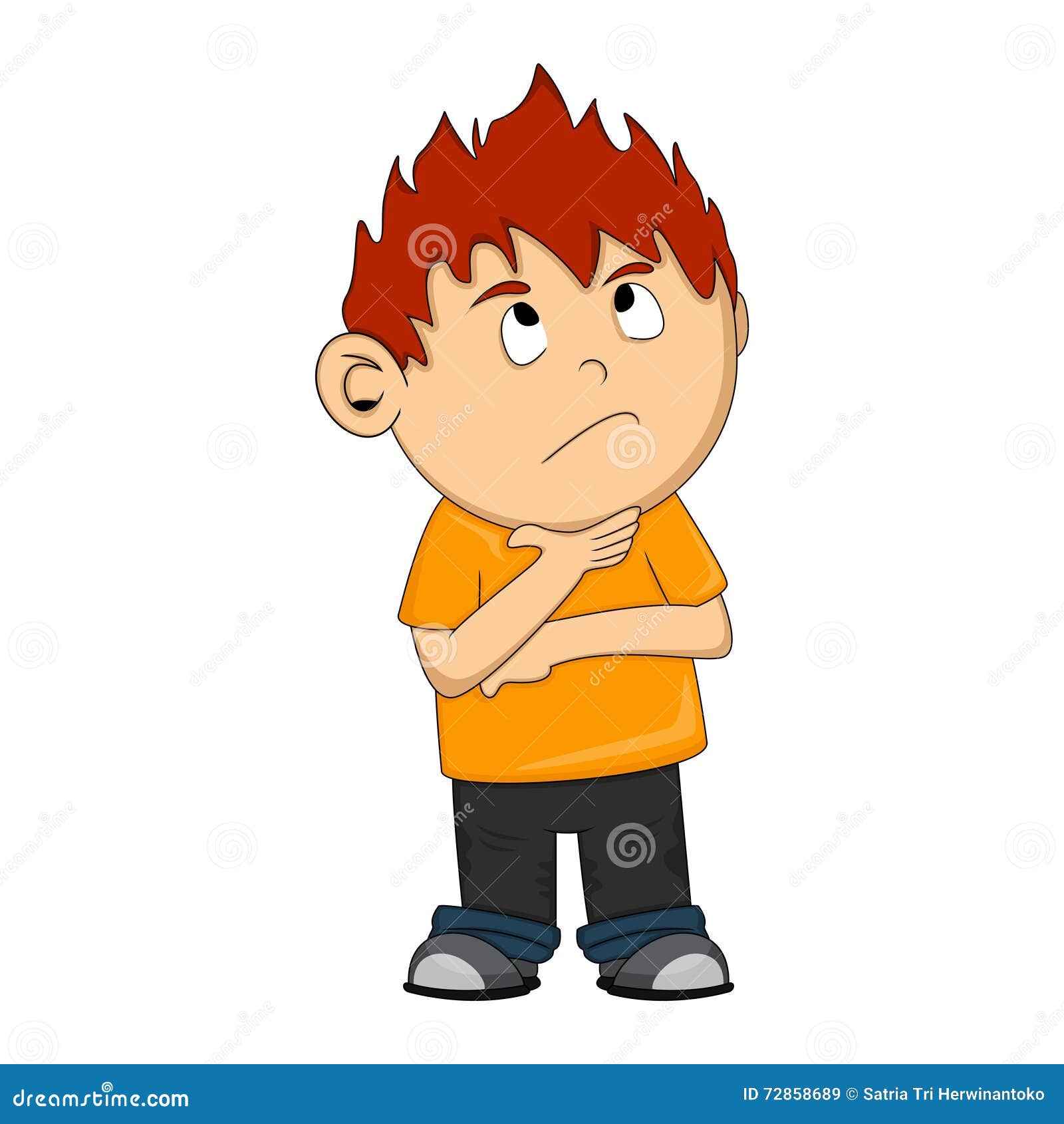 A Boy Thinking Cartoon A Boy Thinking Cartoon