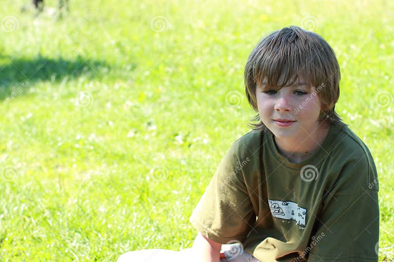 Thinking boy with smile stock photo. Image of think, thinking - 25305758