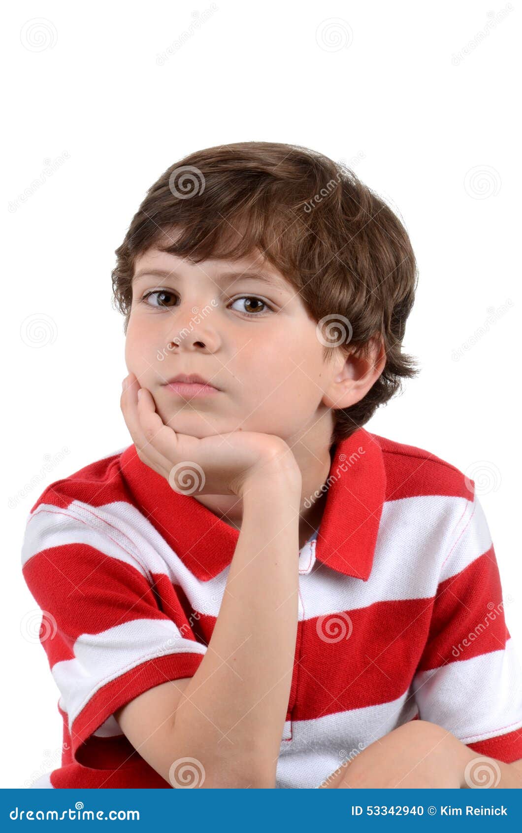 Thinking Boy stock photo. Image of hair, young, childhood - 53342940