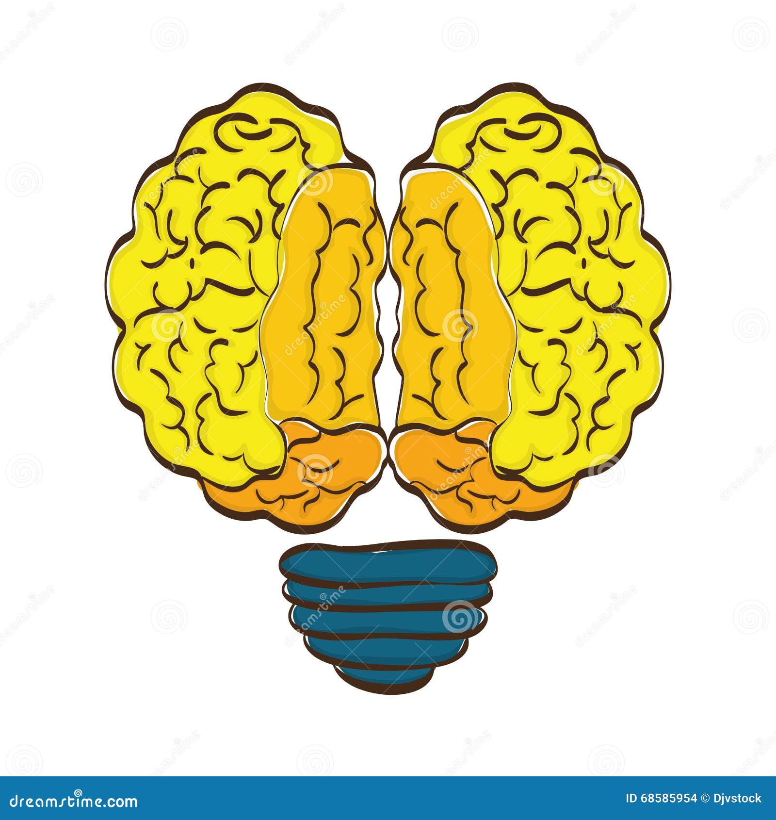 Thinking and brain design stock vector. Illustration of concept - 68585954