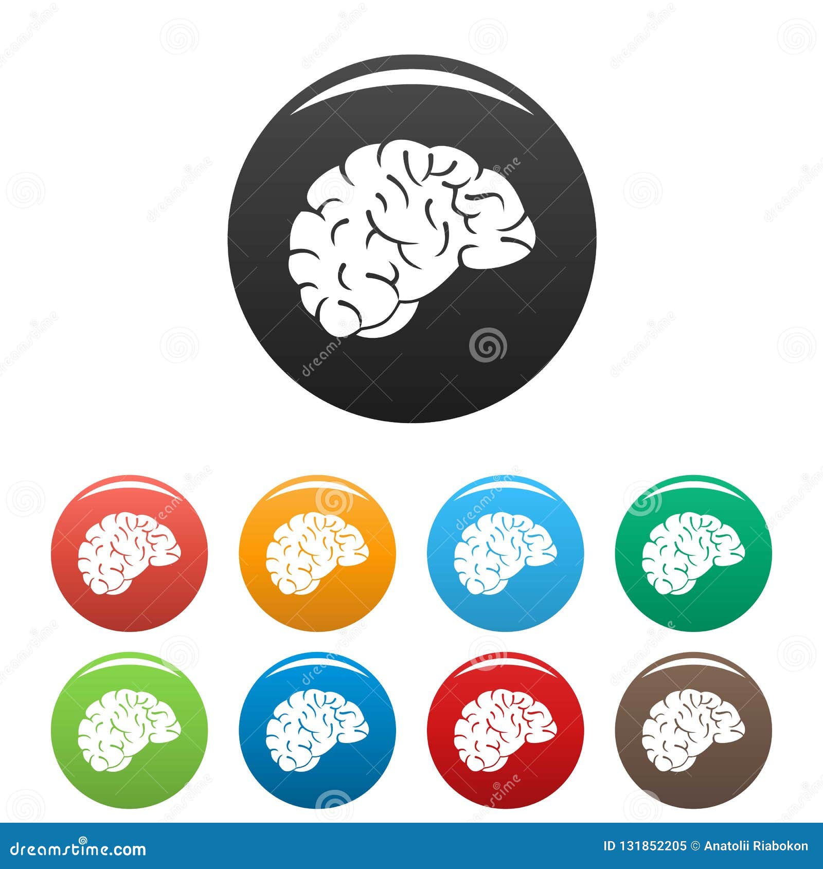 Thinking Brain Icon, Simple Style Stock Vector - Illustration of ...