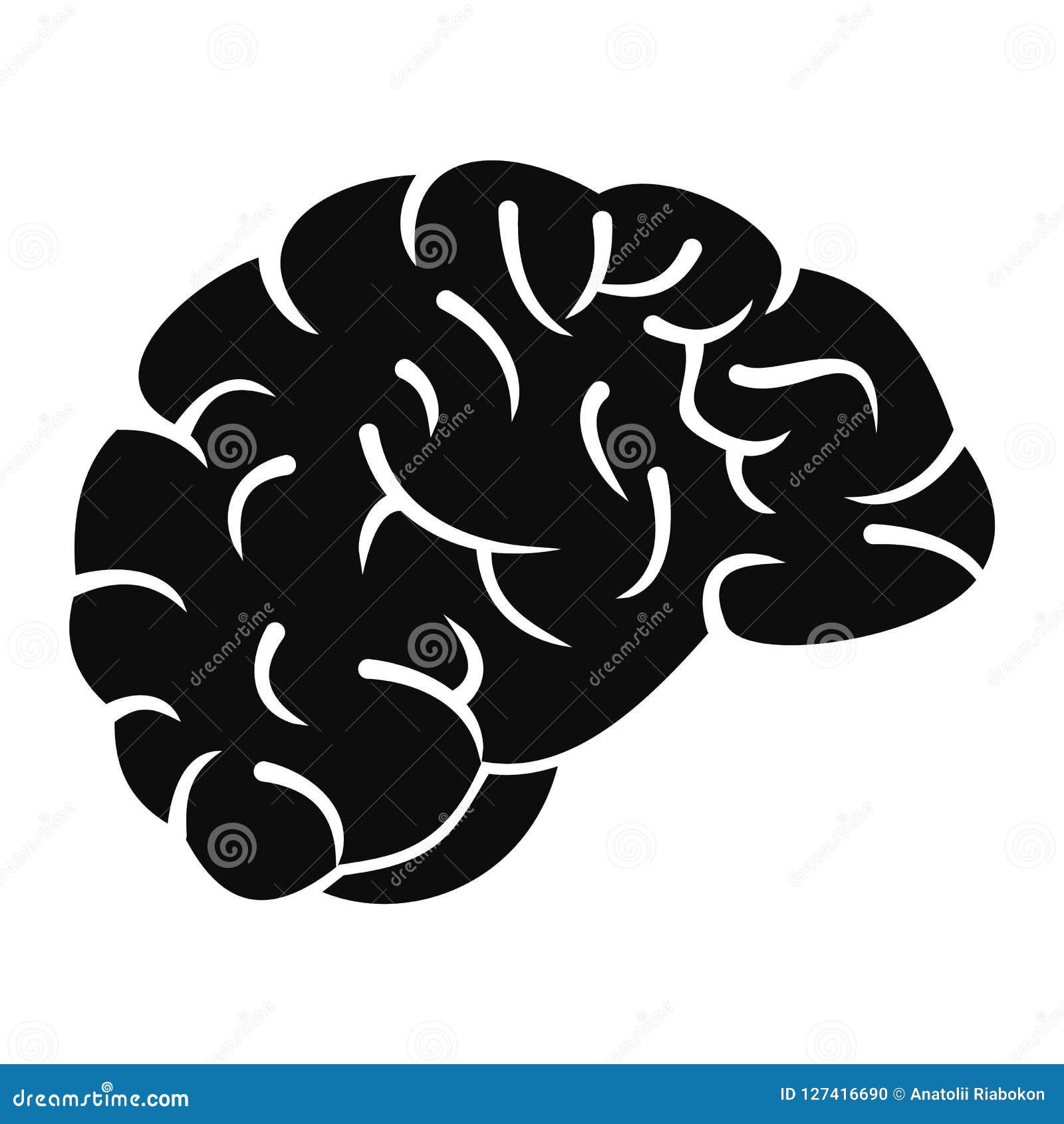 Thinking Brain Icon, Simple Style Stock Vector - Illustration of human ...