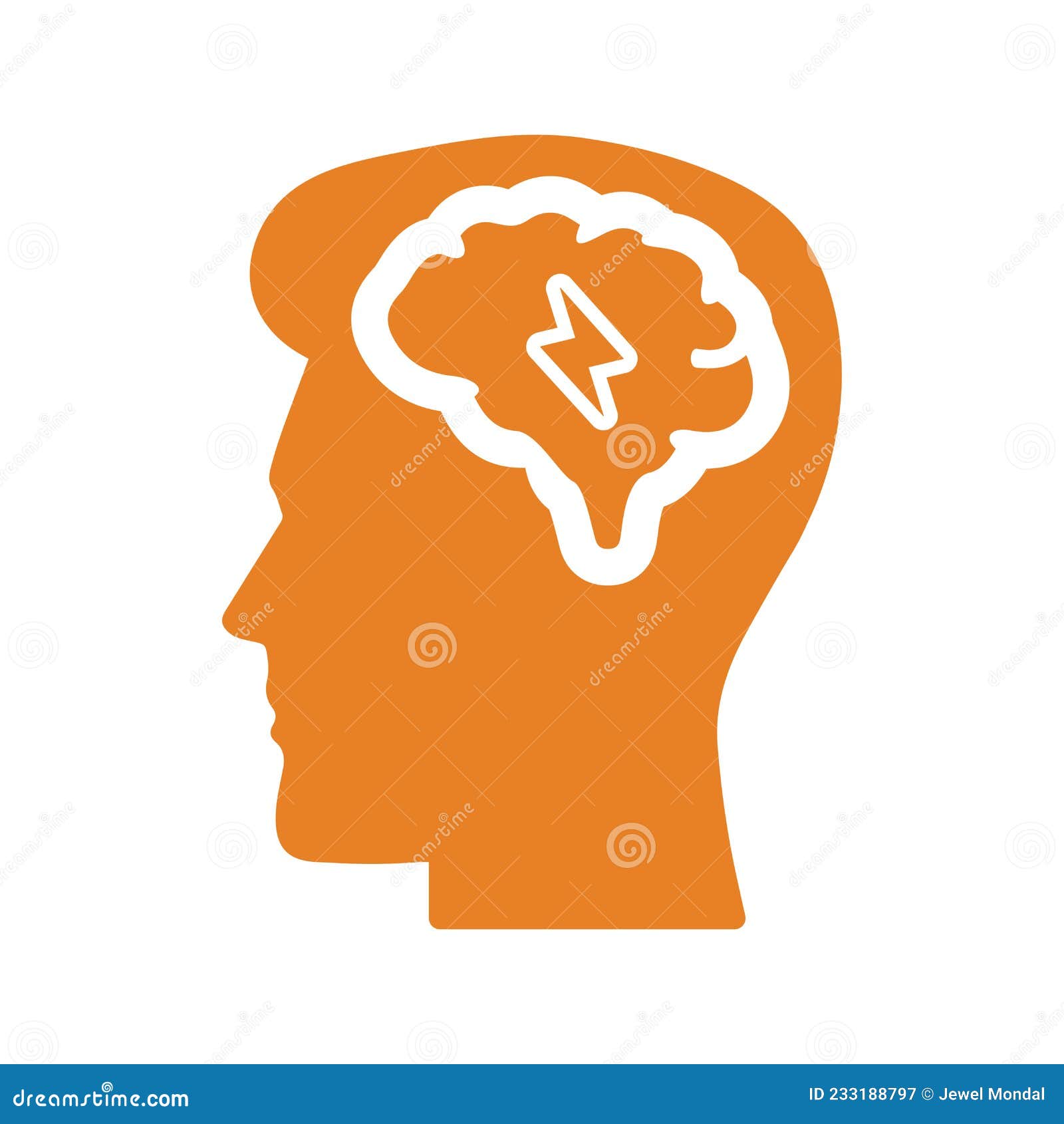 Thinking, Brain, Mindset, Power, Storm, Storming Icon. Orange Vector ...