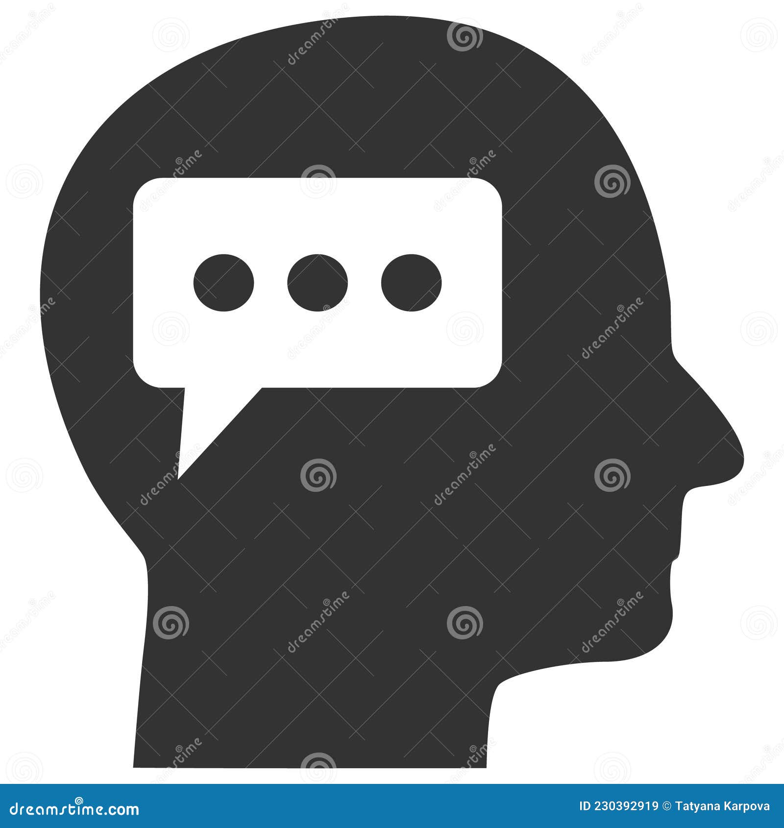 Thinking Brain Raster Icon Flat Illustration Stock Illustration ...