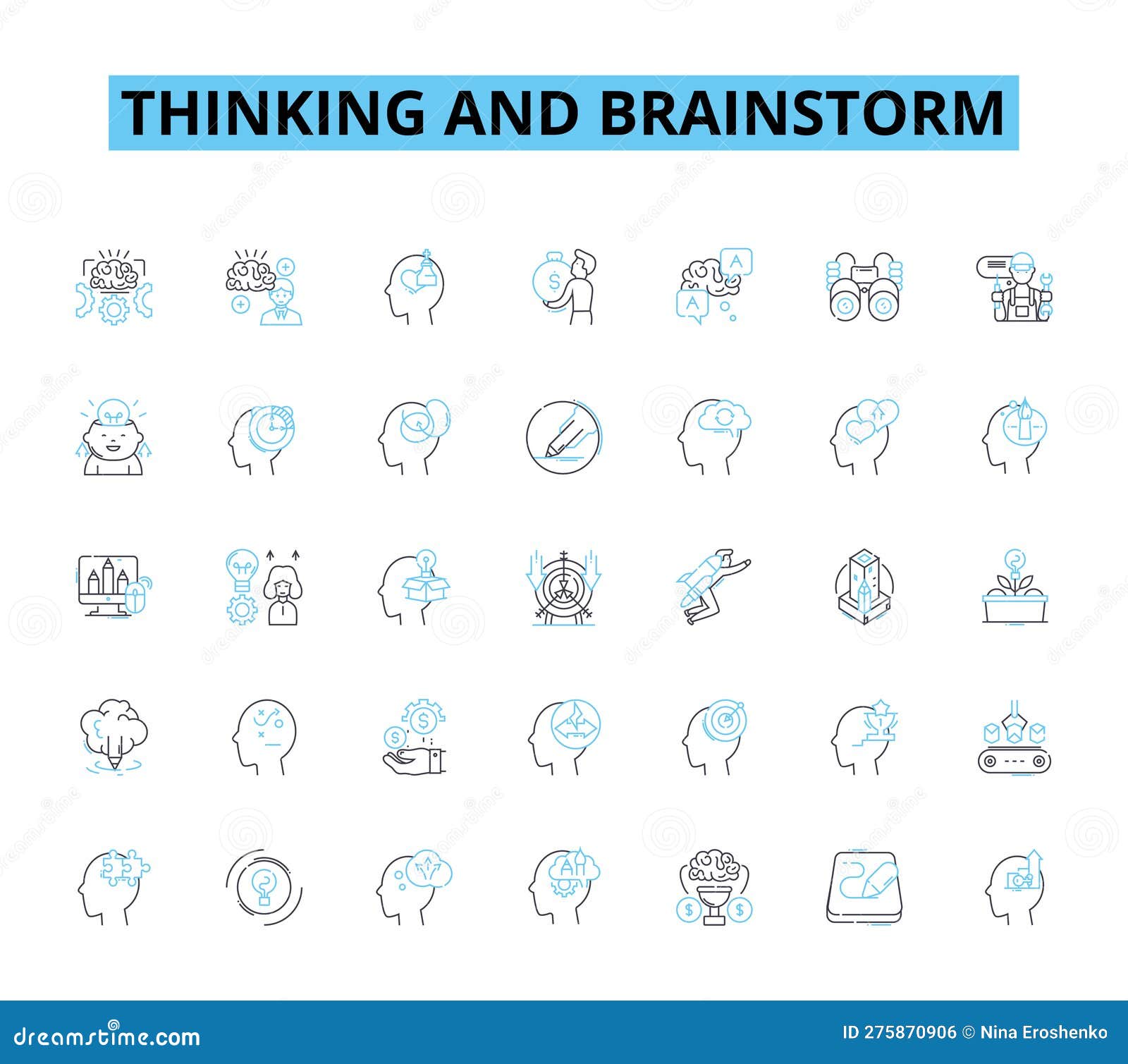 Thinking and Brainstorm Linear Icons Set. Divergent, Analytical ... Thinking and Brainstorm Linear Icons Set. Divergent, Analytical ...