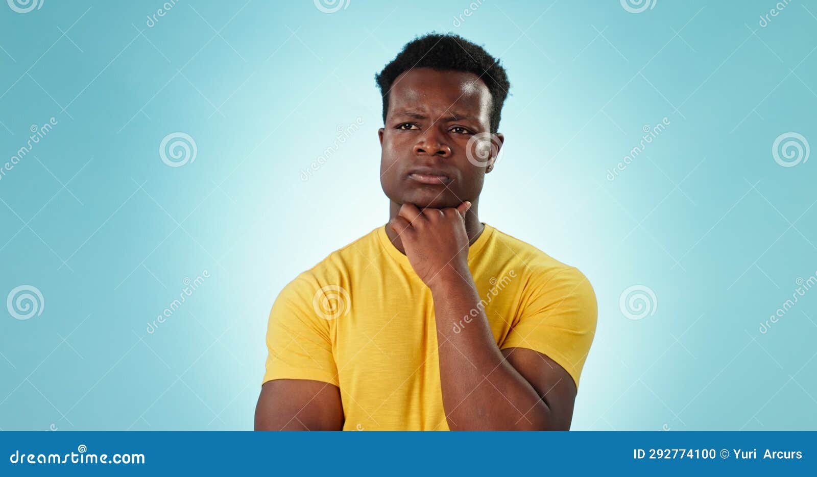 Thinking, Brainstorming and Black Man with Solution, Question or ...