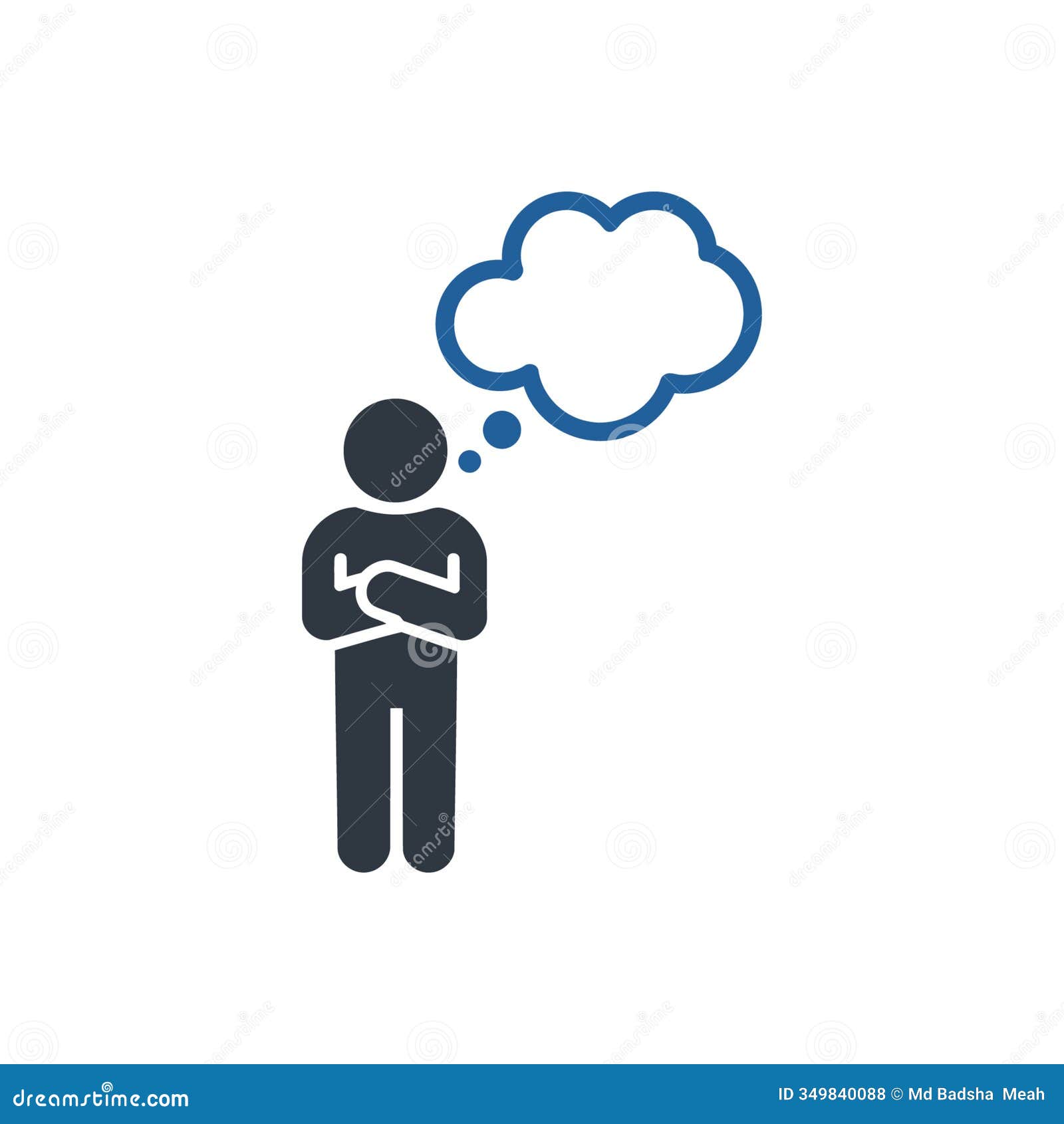Thinking Bubble Icon stock vector. Illustration of cloud - 349840088