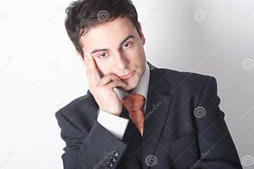 Thinking business man stock photo. Image of present, numbers - 718254