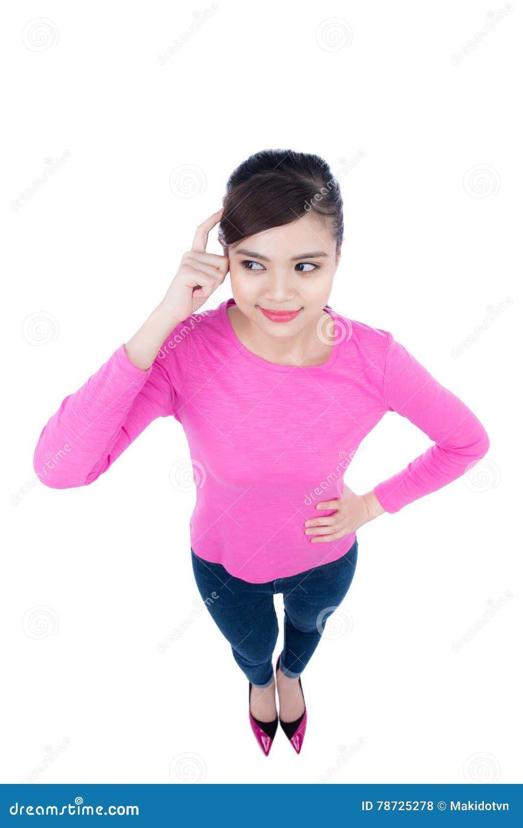 Thinking Business Woman Standing in Full Body Isolated on White Stock ... Thinking Business Woman Standing in Full Body Isolated on White Stock ...