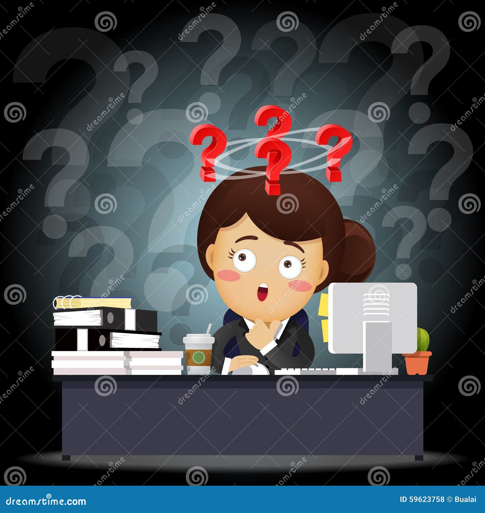 Thinking About Computer Programing Cartoon Vector | CartoonDealer.com ...