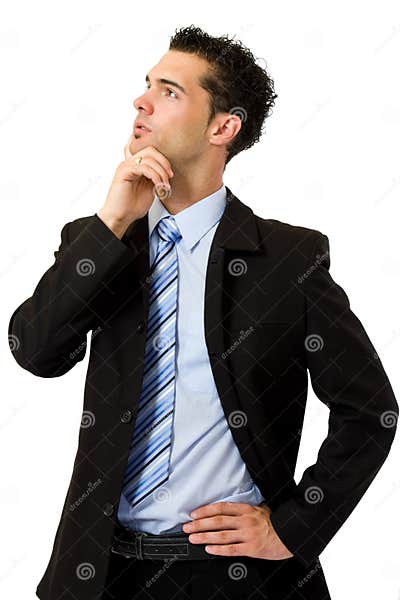 Thinking businessman stock photo. Image of thinking, isolated - 10386312