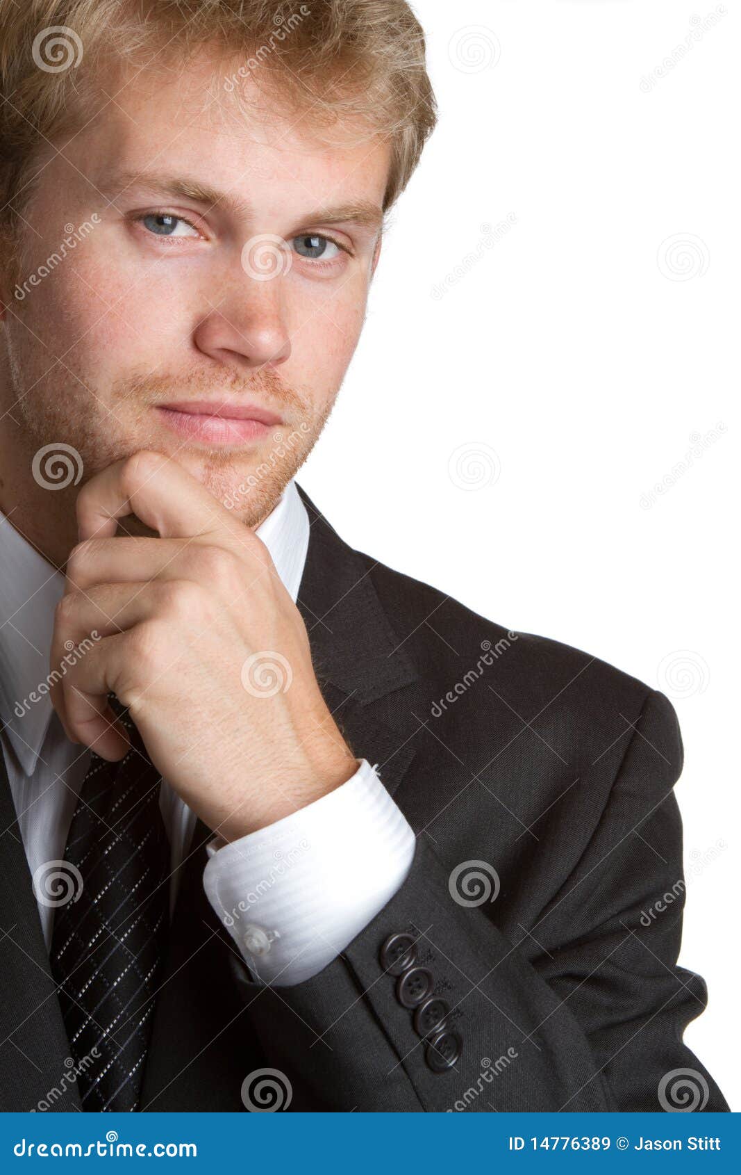 Thinking Businessman stock image. Image of beard, boys - 14776389
