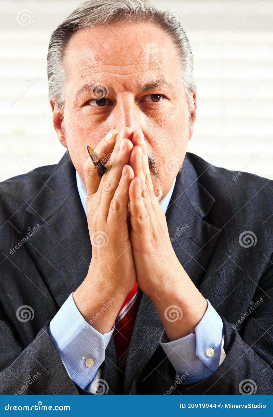 Thinking businessman stock photo. Image of senior, success - 20919944