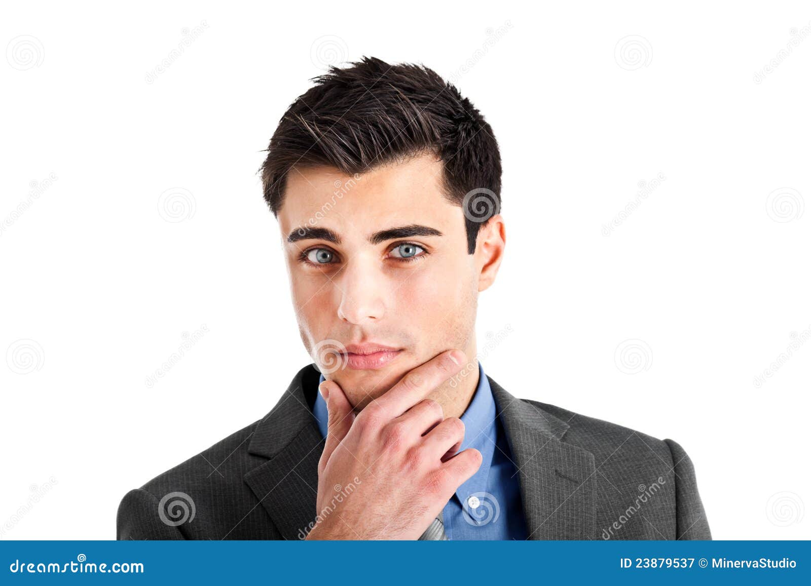 Thinking businessman stock image. Image of blue, success - 23879537