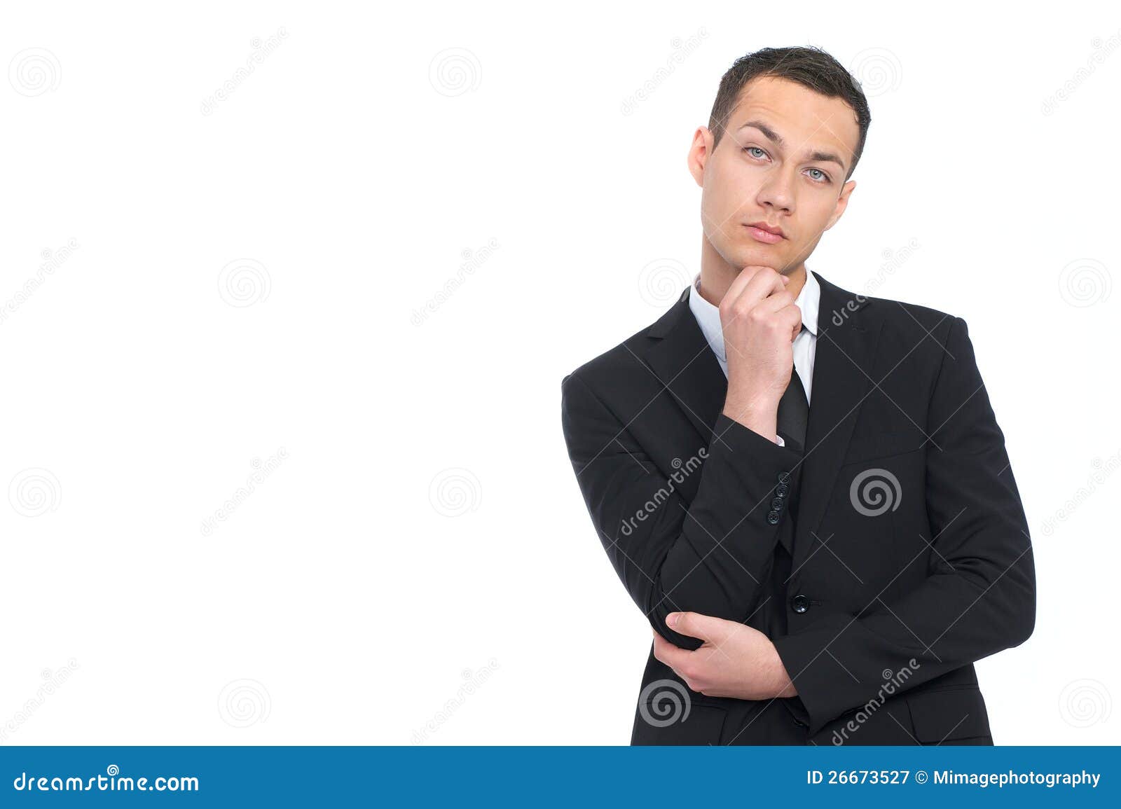 Thinking Businessman stock image. Image of formal, happy - 26673527