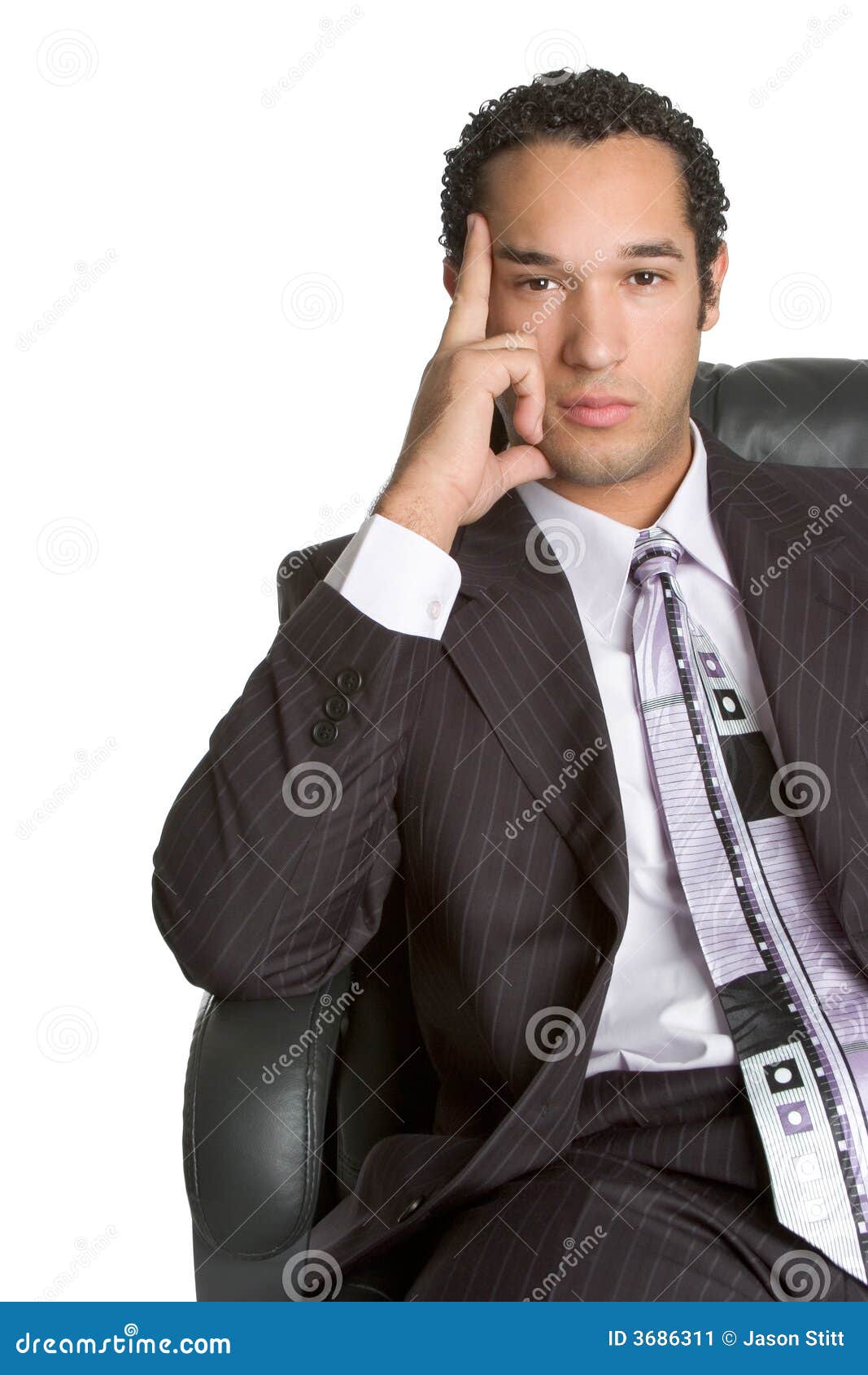 Thinking Businessman stock image. Image of isolated, pinstripes - 3686311