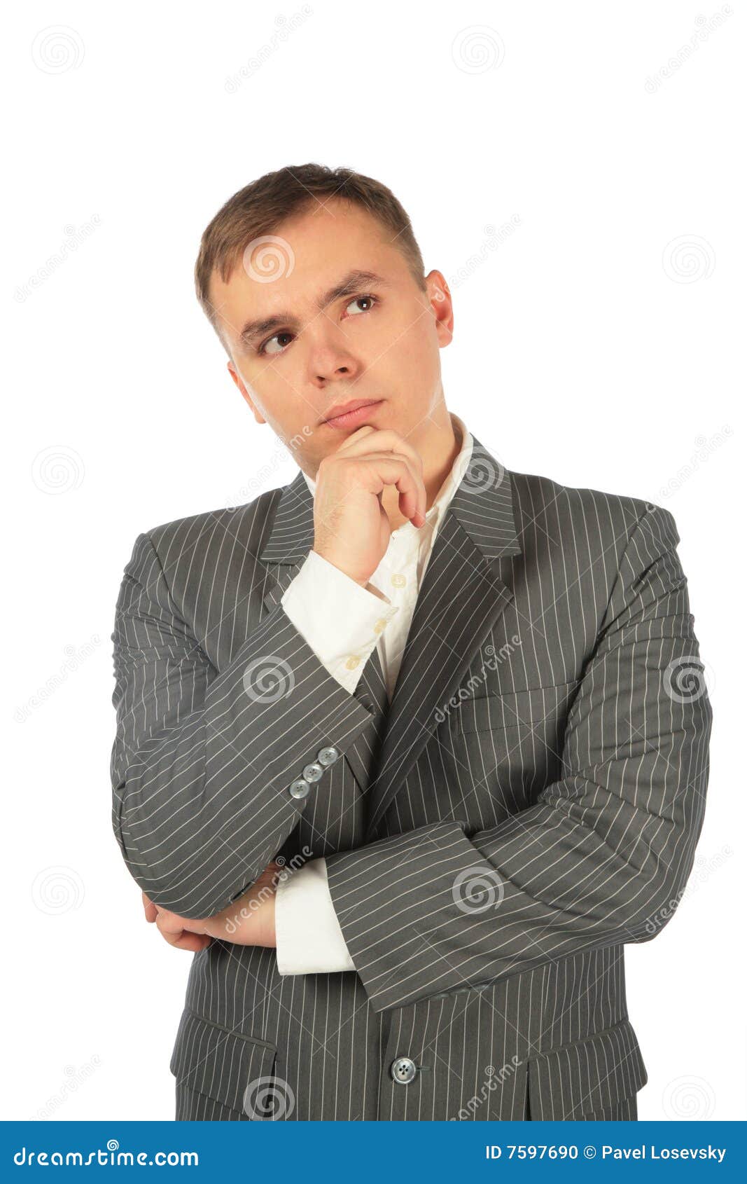 Thinking businessman stock photo. Image of contemplation - 7597690