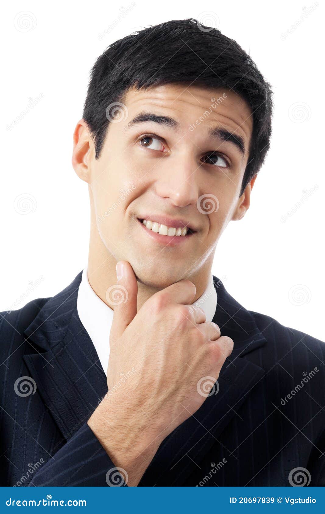 Thinking Businessman, Isolated Stock Image - Image of smile, success ...