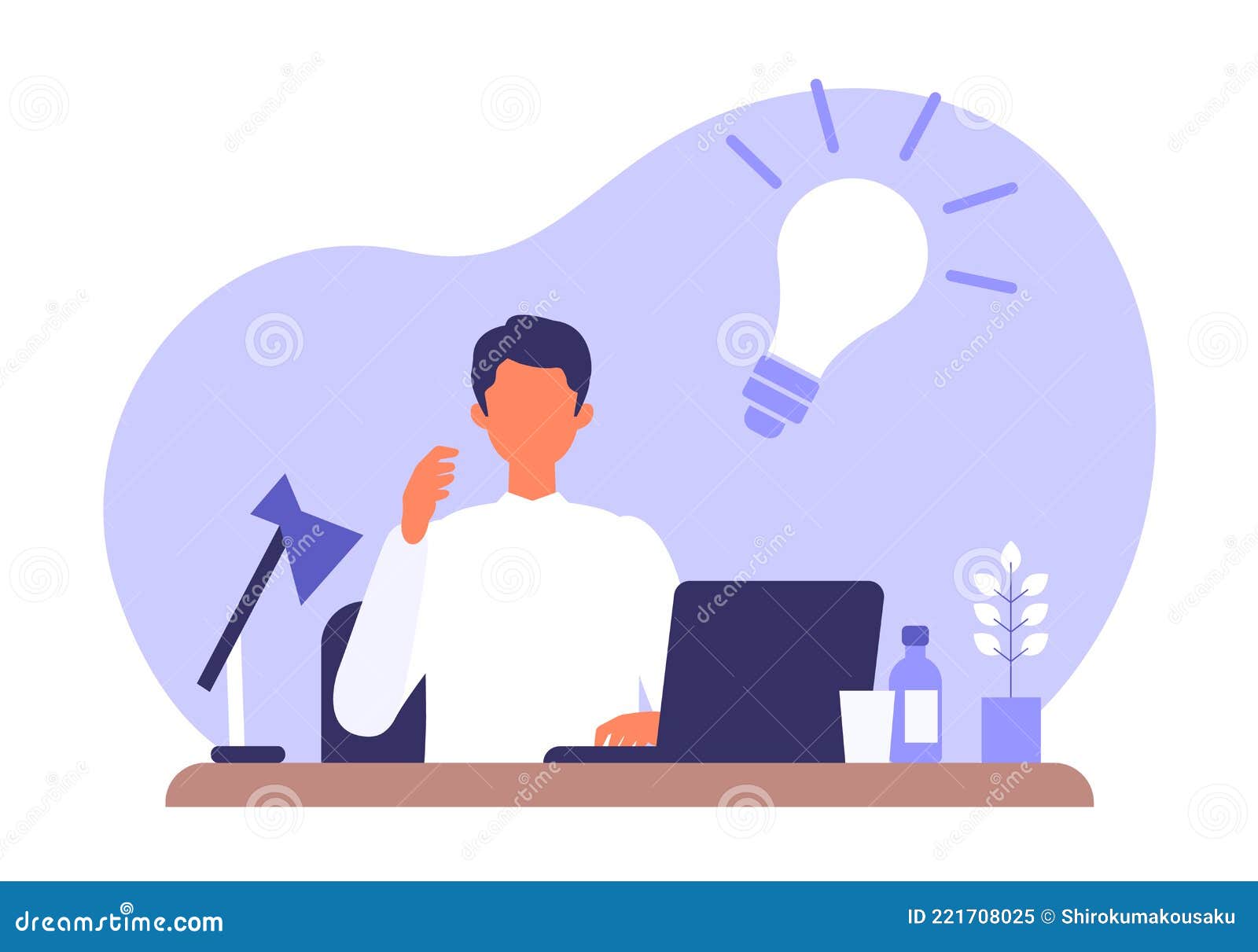 Thinking Businessman and Light Bulb Sign. Problem Solving Concepts ...