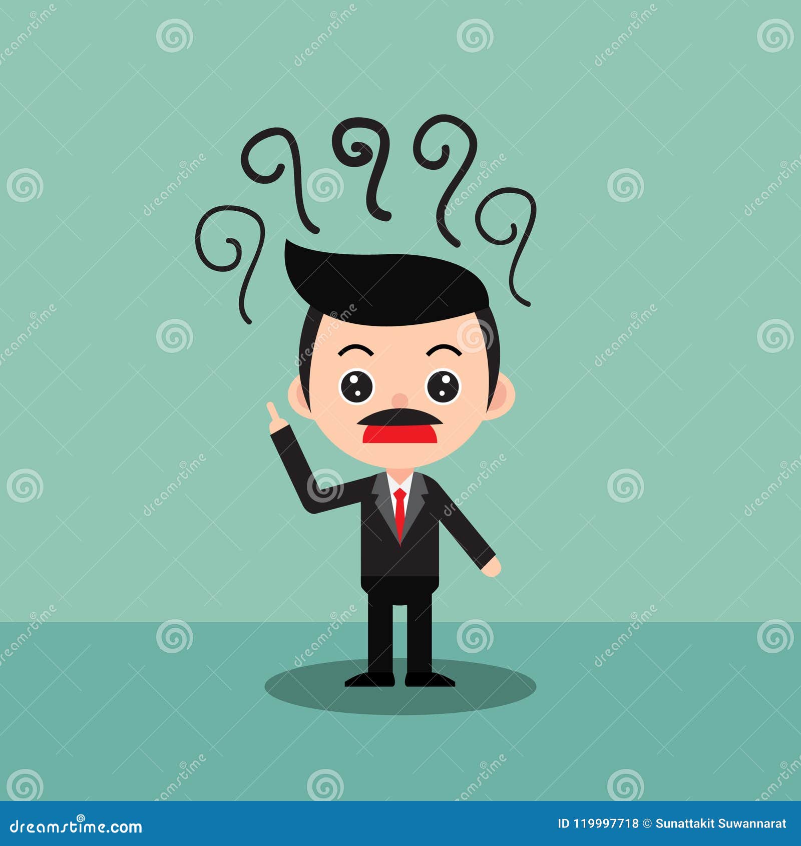 Standing Under Question Marks. Stock Illustration - Illustration of ...