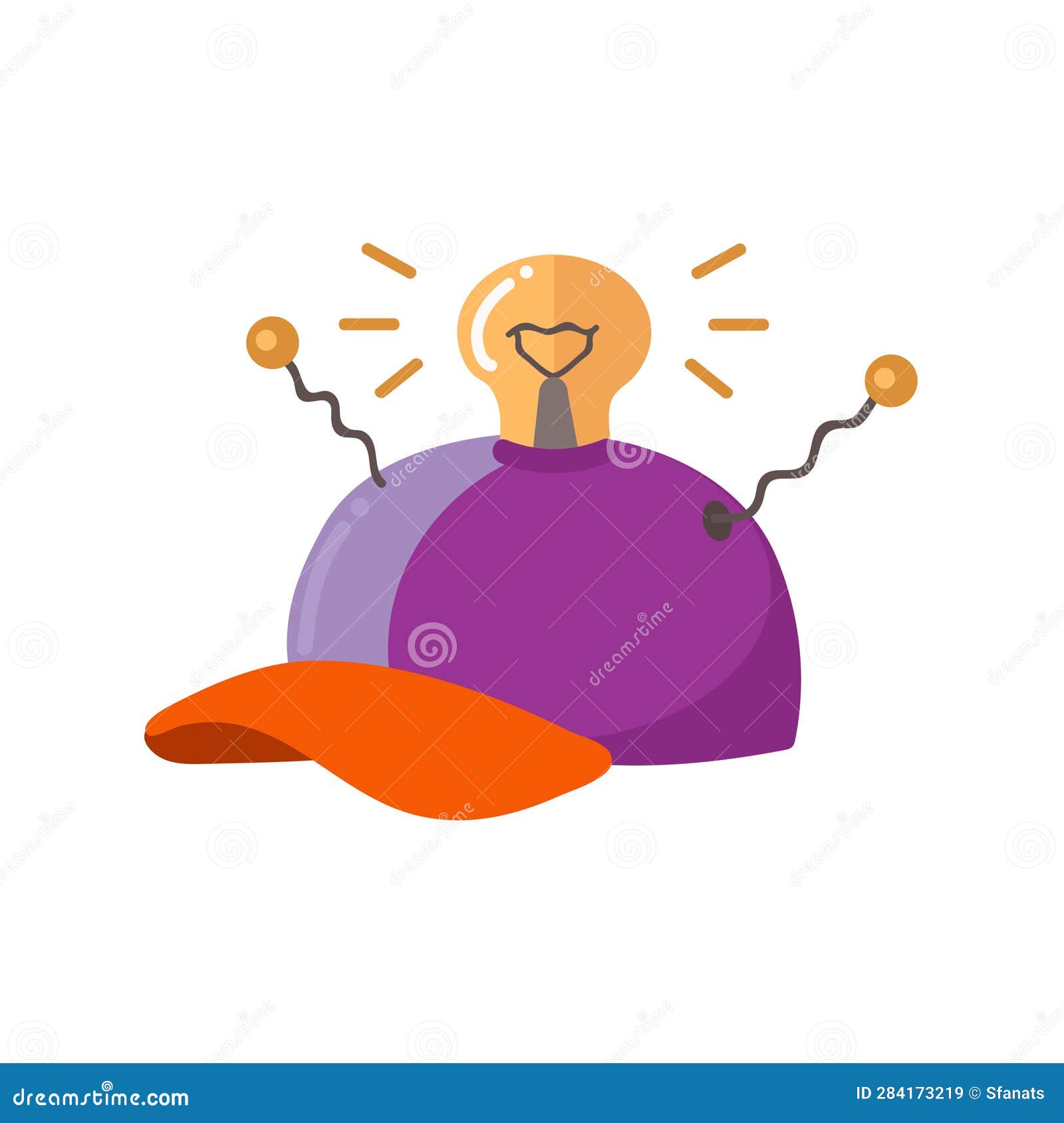 Thinking cap stock vector. Illustration of technology - 284173219