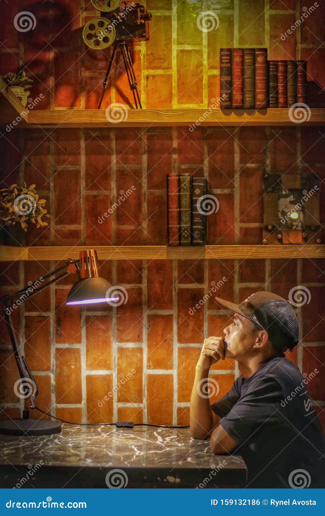 Thinking Cap on editorial photo. Image of lamp, thinking - 159132186