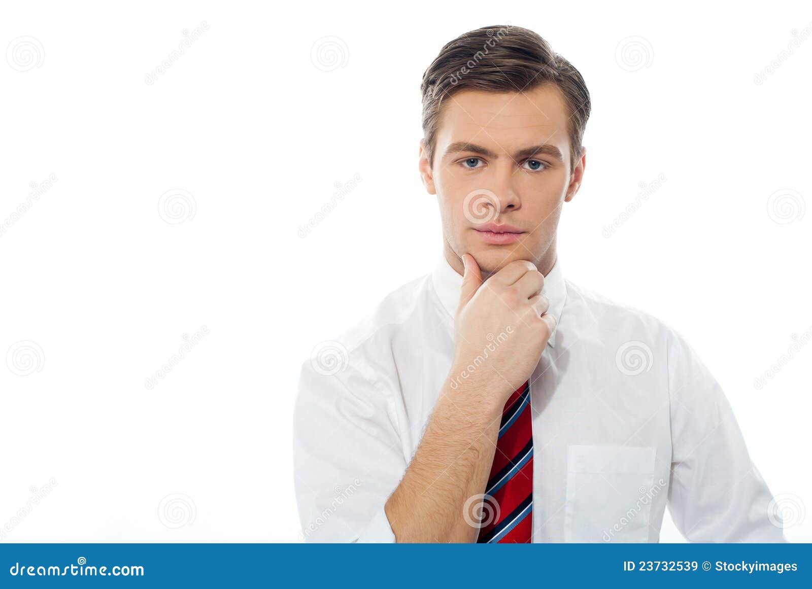 Thinking Caucasian Male Model Stock Image - Image of career ...