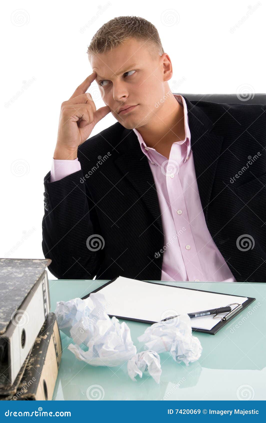 Thinking ceo looking aside stock image. Image of career - 7420069