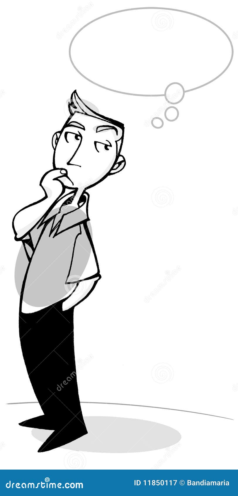 Thinking character stock illustration. Illustration of black - 11850117