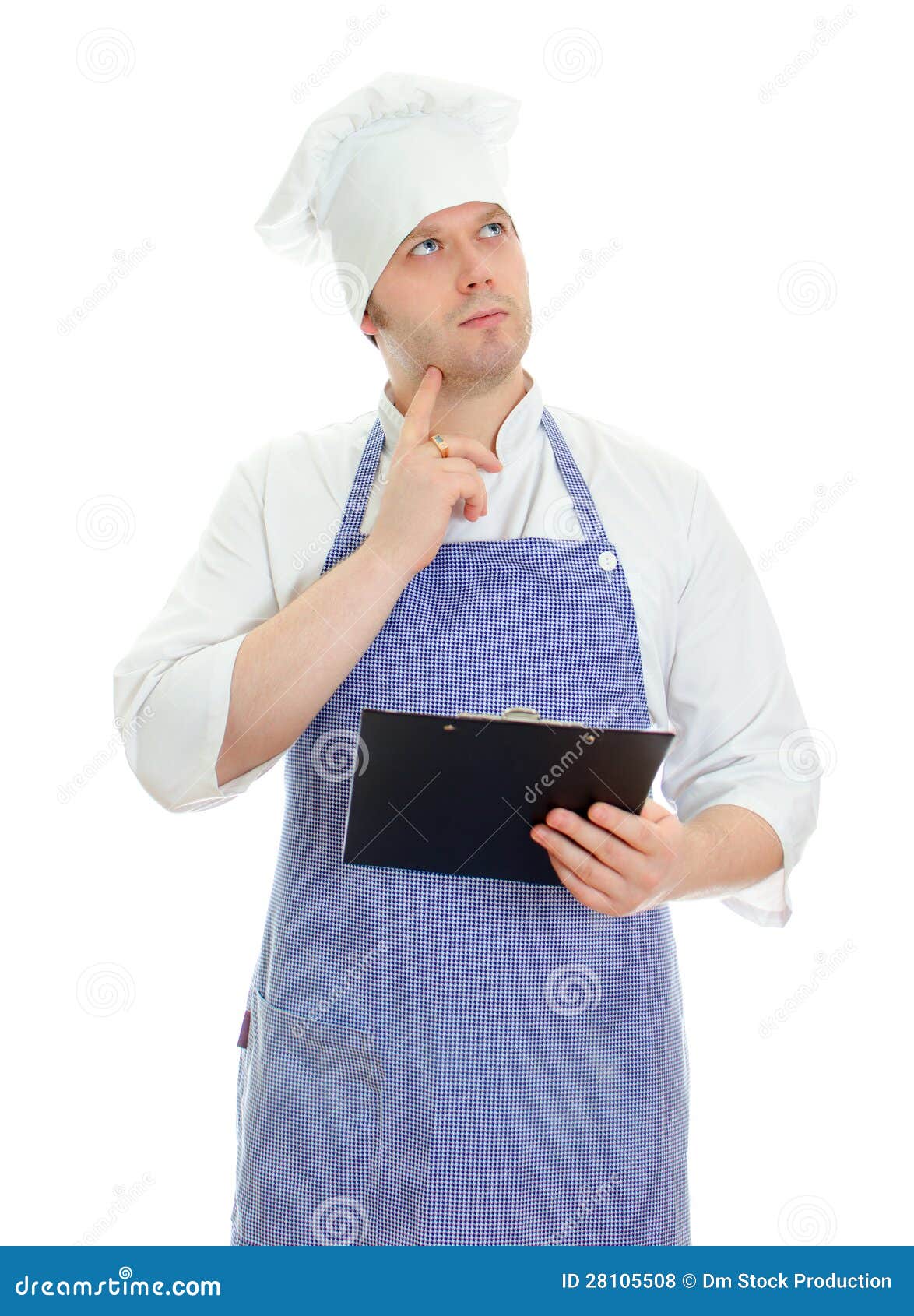 Thinking chef stock photo. Image of cook, folder, menu - 28105508