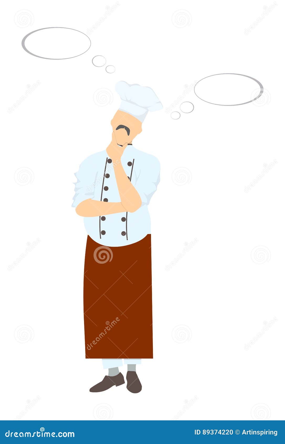 Thinking chef cook. stock vector. Illustration of professional - 89374220