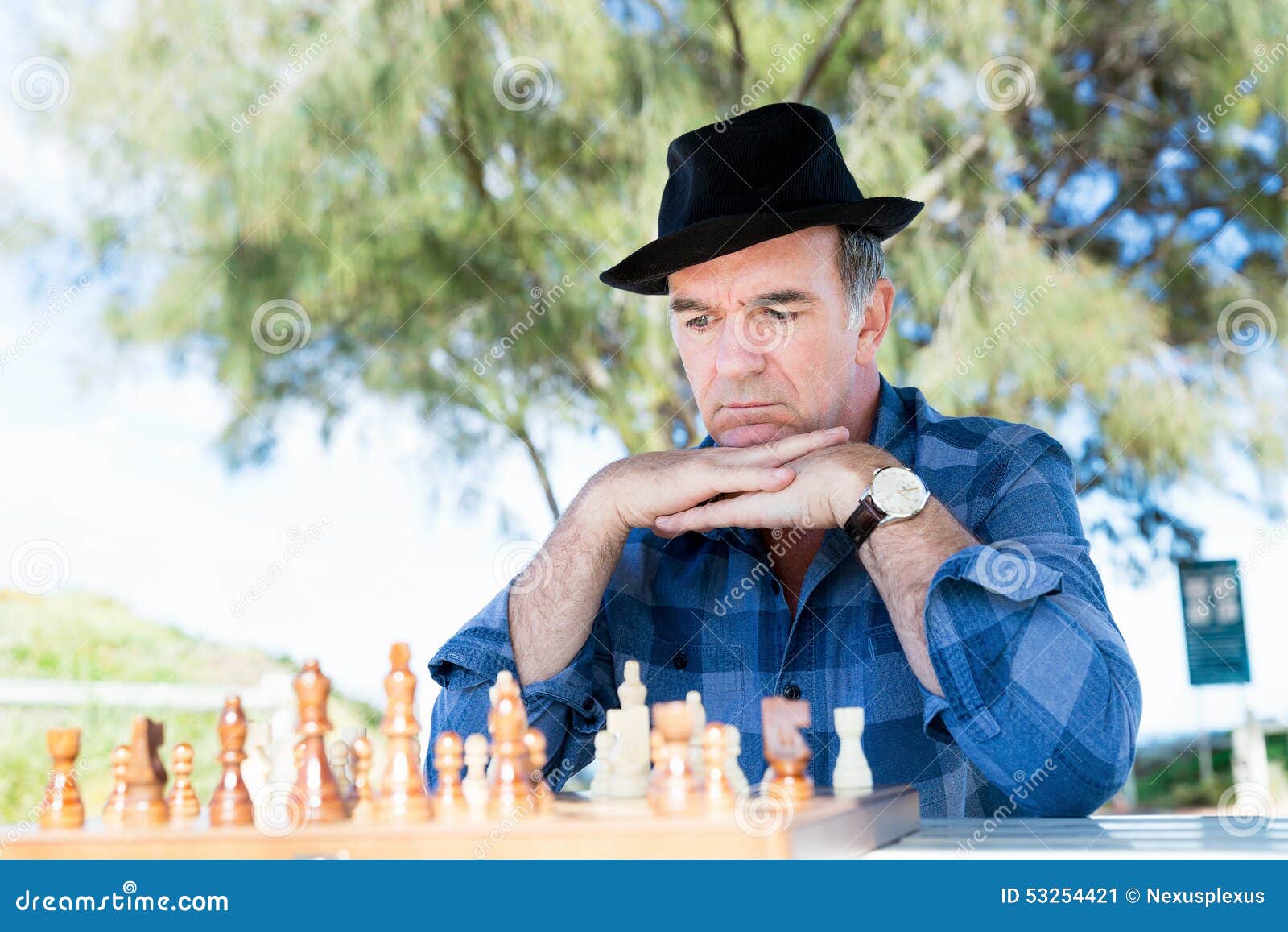 Thinking chess strategy stock image. Image of chessboard - 53254421
