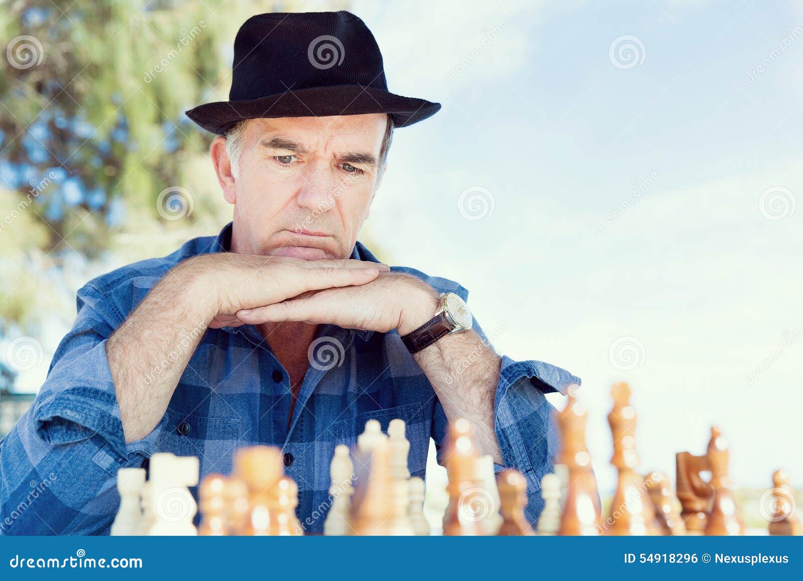 Thinking chess strategy stock photo. Image of competition - 54918296
