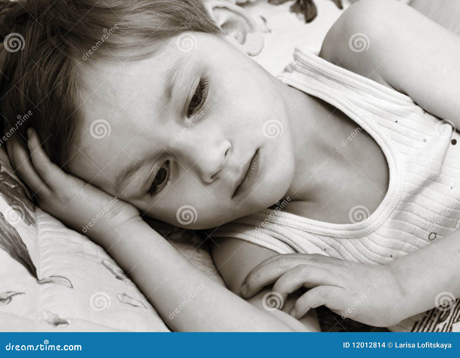 Thinking child stock photo. Image of loneliness, expression - 12012814