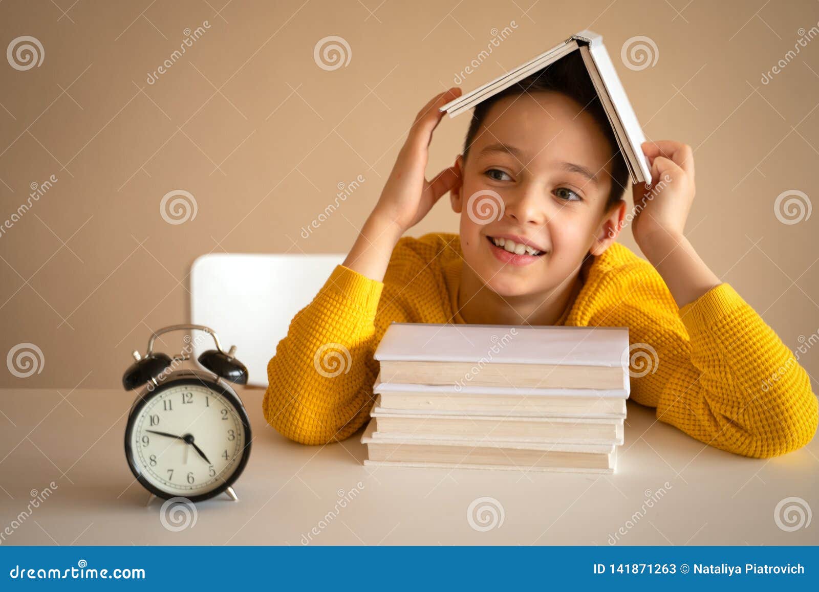 Thinking Child Bored, Frustrated and Fed Up Doing His Homework Stock ...