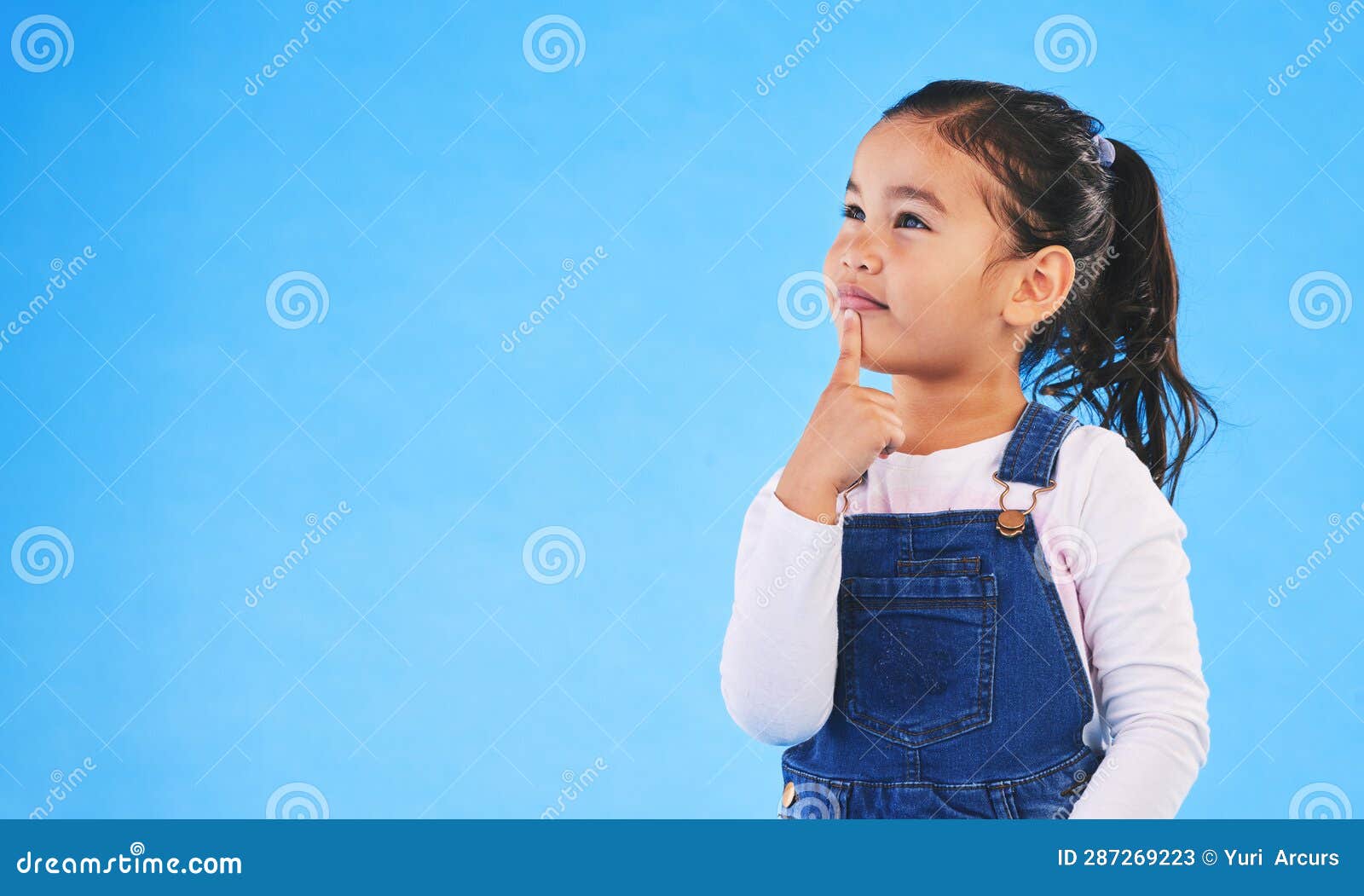 Thinking, Child and Girl with Ideas, Solution and Question with Doubt ...