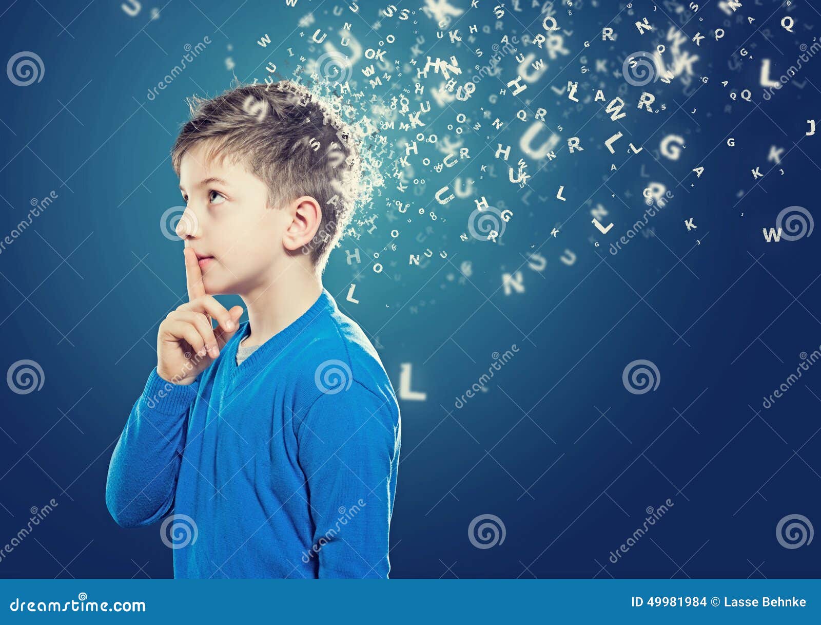 Thinking Child stock photo. Image of clever, fantasy - 49981984