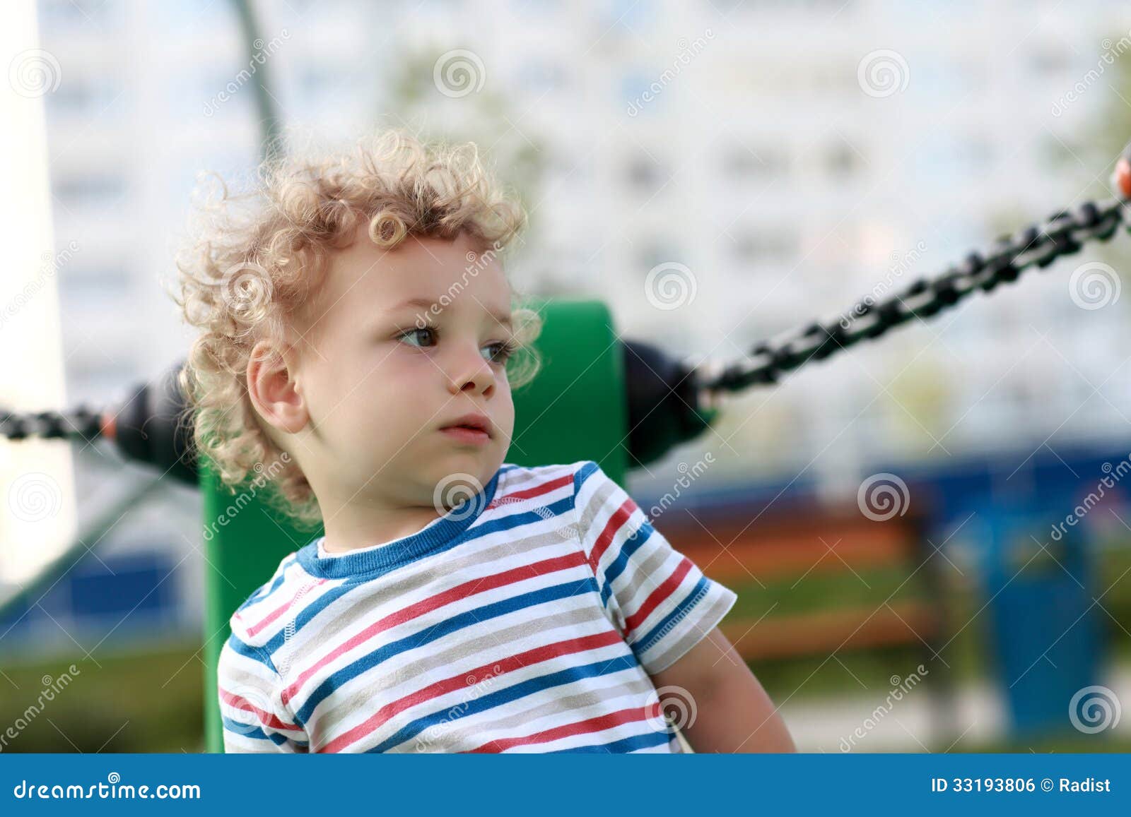 Thinking Child at Playground Stock Photo - Image of caucasian, activity ...