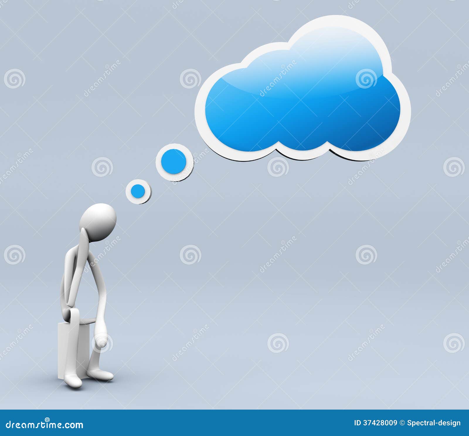 Thinking cloud stock illustration. Illustration of wireless - 37428009