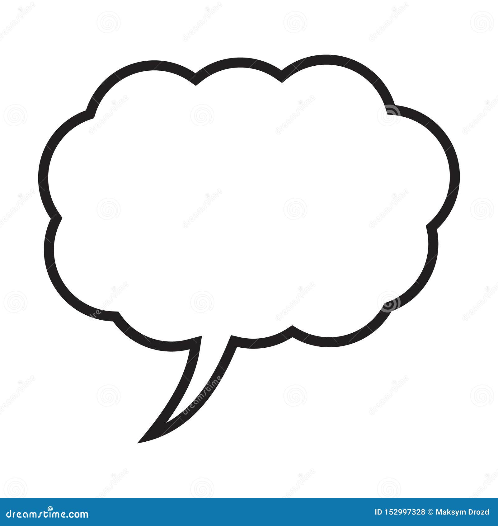 Thinking Cloud, Dialog Box Line Icon, Chat Cartoon Bubbles. Blank Empty ... Thinking Cloud, Dialog Box Line Icon, Chat Cartoon Bubbles. Blank Empty ...