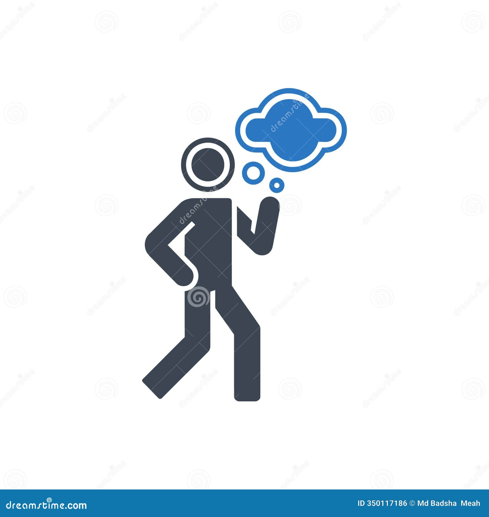Thinking Cloud Icon stock illustration. Illustration of cloud - 350117186