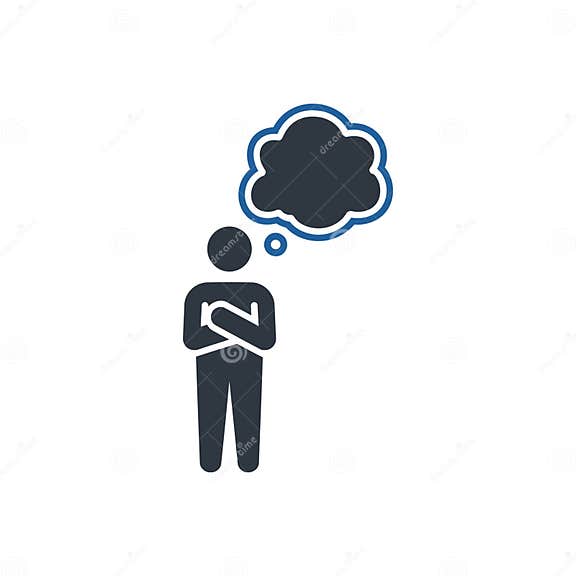 Thinking Cloud Icon stock vector. Illustration of sign - 349840098