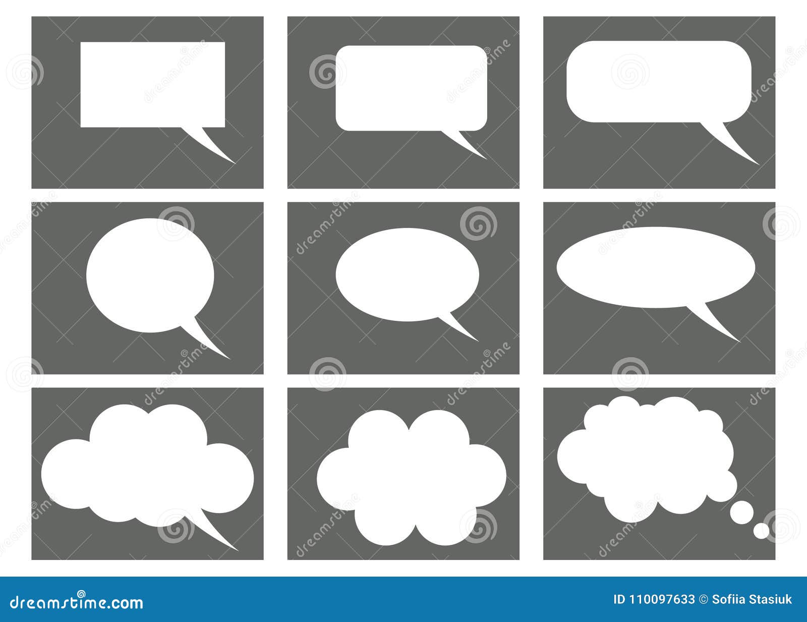 Thinking Clouds, Chat Cartoon Bubbles Stock Vector - Illustration of ...