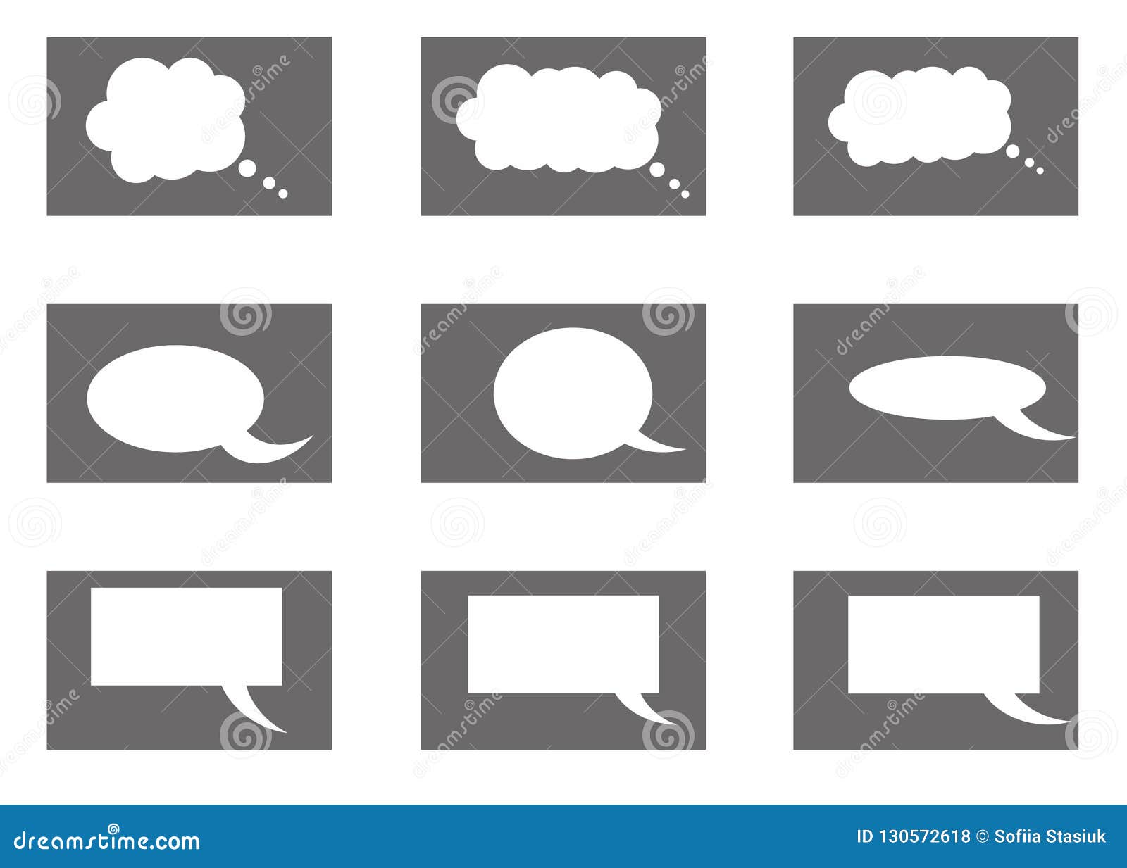 Thinking Clouds, Chat Cartoon Bubbles Stock Vector - Illustration of ...